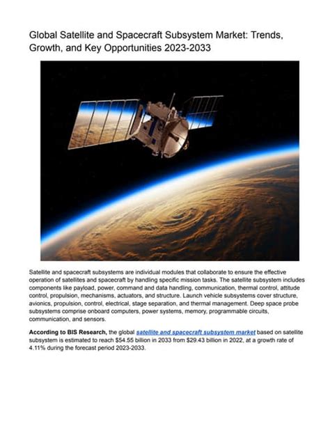 Satellite And Spacecraft Subsystem Market Pdf