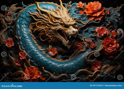 Artistic Representations Of The Chinese Dragon And Phoenix Symbolizing Power Prosperity And