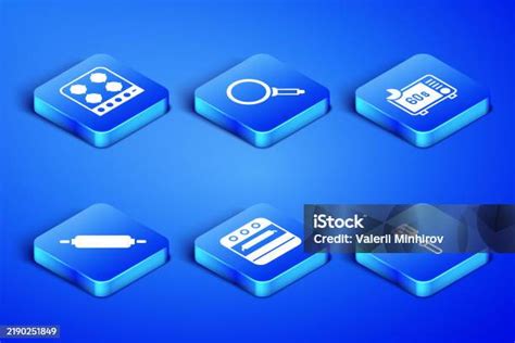 바베큐 주걱 가스 렌지 오븐 롤링 핀 프라이팬 전자 레인지 아이콘을 설정합니다 벡터 3차원 형태에 대한 스톡 벡터 아트 및 기타 이미지 Istock