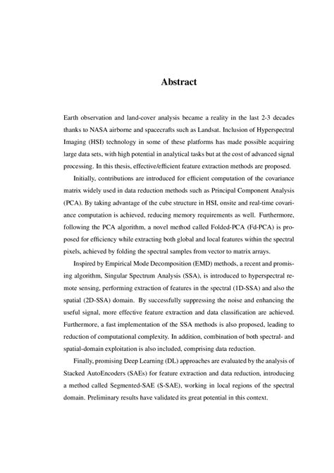 Feature Extraction And Data Reduction For Hyperspectral Remote Sensing Earth Observation Eurasip