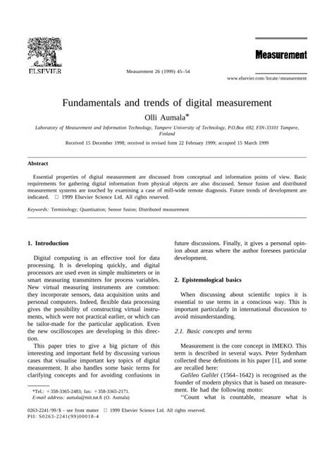 Pdf Fundamentals And Trends Of Digital Measurement Dokumentips