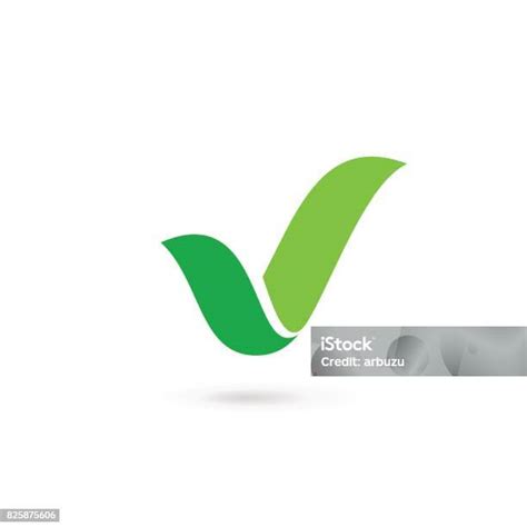 Eco Daun Atau Tanda Centang Licon Ilustrasi Stok Unduh Gambar