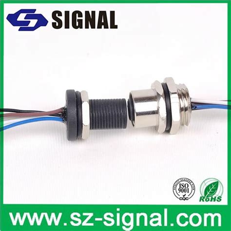 M12 D Coding 4 Pin Front Panel Mount Male Connector With Nylon Shell Sgn China Manufacturer