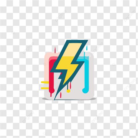 흰색 색상의 스플래시가 있는 번개 모양 로고 벡터 흰색 배경에 전기의 단순한 다채로운 아이콘 그림자 없음 작은 프레임 중앙 Png 일러스트 및 벡터 에 대한 무료