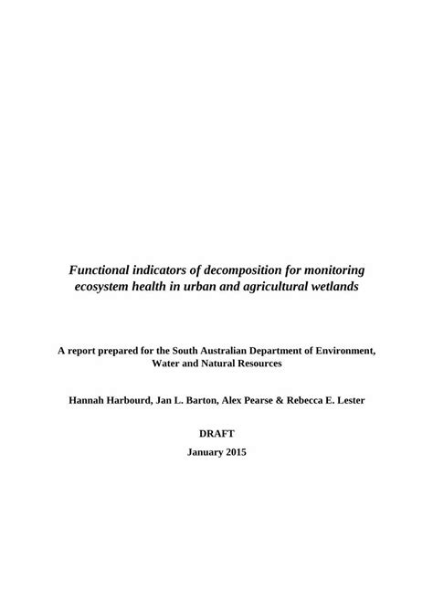 Pdf Functional Indicators Of Decomposition For Monitoring Dokumentips