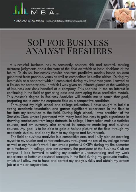 Sop For Ms In Business Analytics For Freshers By Sopmbasamplesusa On Deviantart