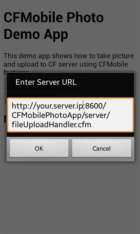 Cfmobile Example Taking Picture And Uploading To Coldfusion Server