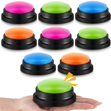 8 Pieces Recordable Answer Buzzers Button Answer Buzzers Game Show