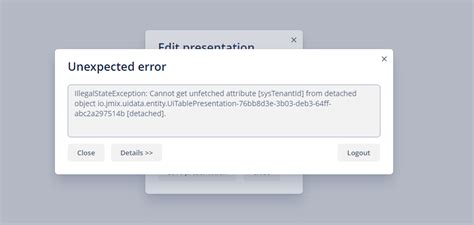 Uipresentation Cannot Be Saved When Multi Tenancy Is Used · Issue 1142 · Jmix Frameworkjmix