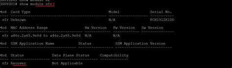 Module Sfr Did Not Respond To Session Request Cisco Community