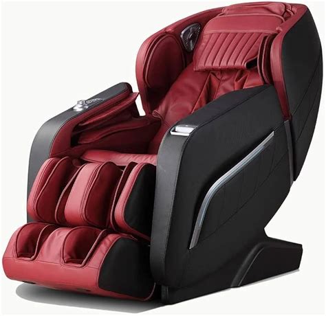 Black And Red Full Body Massage Chair Heavy Duty Long Duration At