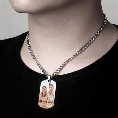 Personalisierte Musik Spotify Scan Code Foto Halskette Edelstahl