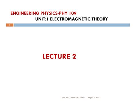Unit EM Theory Lecture Studocu