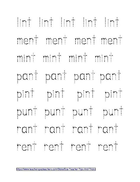 Nt Blends Tracing Sheets Handwriting Practice By Ece Teacher Tips