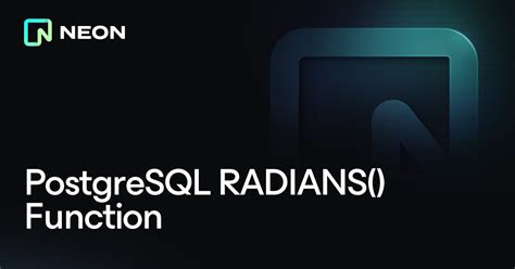 Postgresql Radians Function