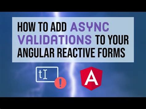 How To Add Async Validations To Your Angular Reactive Forms YouTube