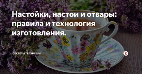 Настойки настои и отвары правила и технология изготовления СЕКРЕТЫ ТРАВНИЦЫ Дзен