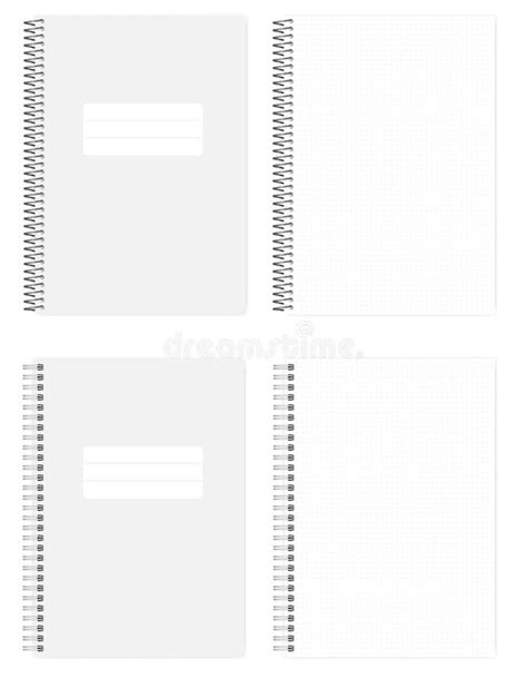 A4 Wire And Spiral Spring Bound Dot Grid Notebook Template Stock