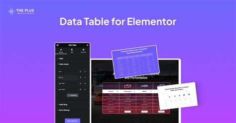 Data Table For Elementor The Plus Addons For Elementor
