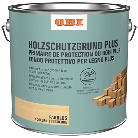 Obi Holzschutzgrund Plus Farblos 25 L