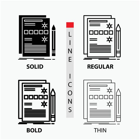 component data design hardware system icon in thin regular bold
