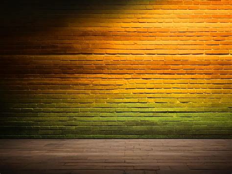 glowing brick wall texture background of gradient transitioning ombre from shades of premium