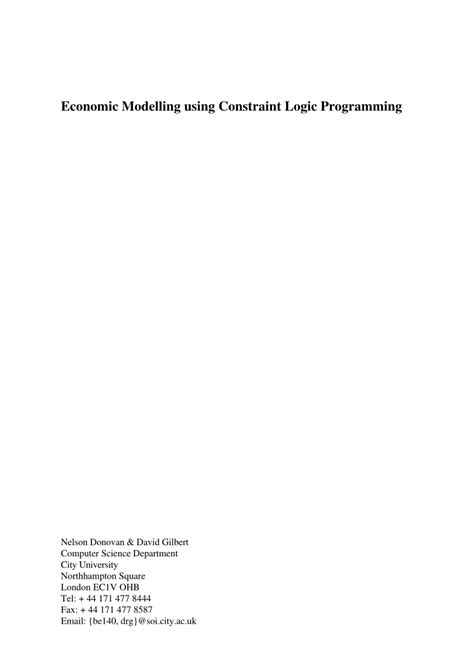 pdf economic modelling using constraint logic programming