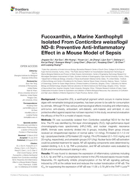 Pdf Fucoxanthin A Marine Xanthophyll Isolated From Conticribra