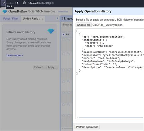 create project not listed in undo redo history support and helpdesk