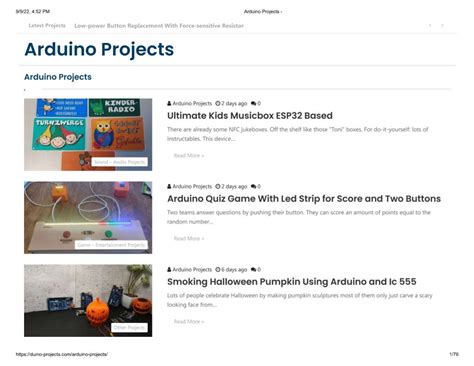 Latest Arduino Projects PDF List Downloadable Free Pdf