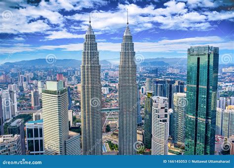 Aerial View Of Kuala Lumpur City Skyline At Sunset In Kuala Lumpur