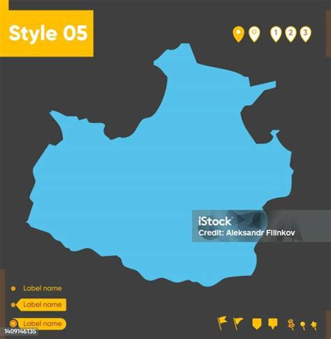 Karachayevo Circassian Republic Russia Map Isolated On Gray Background