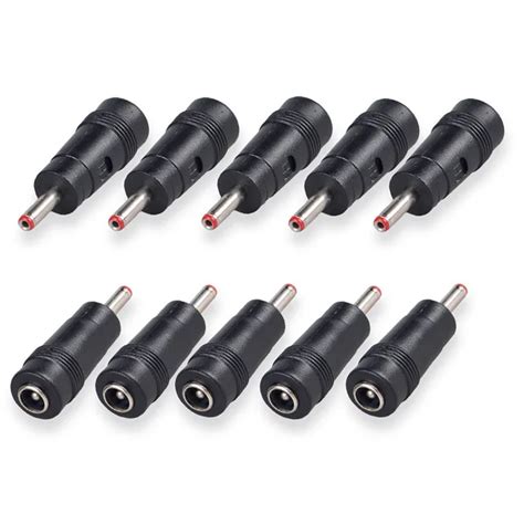 5pcs Dc Power Converter Plug Tip Size Ac Dc Adapter Barrel Plug