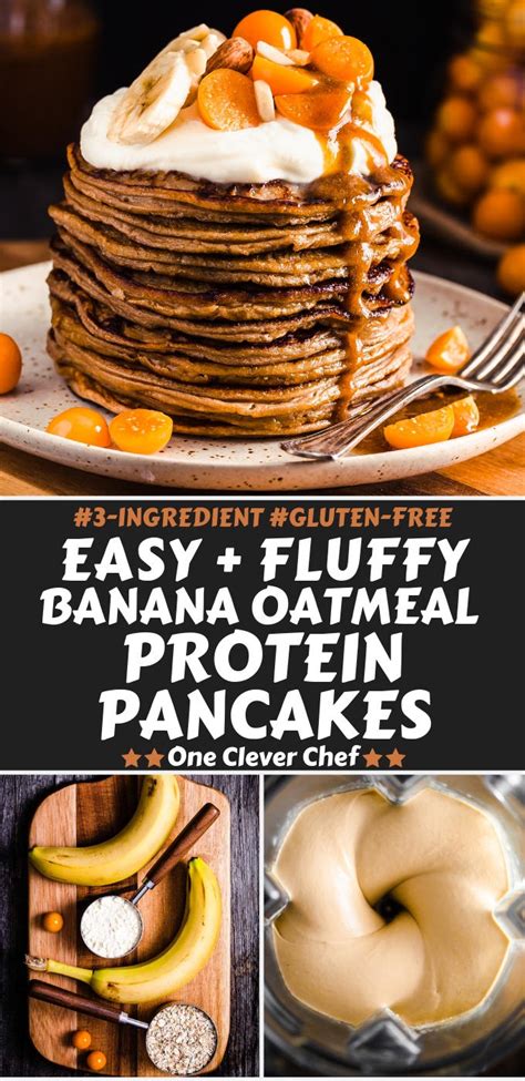Banana Oatmeal Protein Pancakes 3 Ingredients Gluten Free One