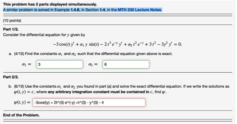 Solved Can You Please Help Me With This Differential Chegg