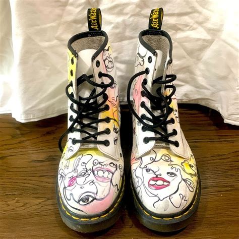 Dr Martens Shoes One Of Kind Custom Artwork Dr Martens Poshmark