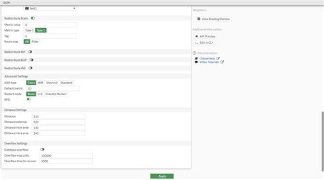 GUI Page For OSPF Settings FortiGate FortiOS Fortinet Document Library