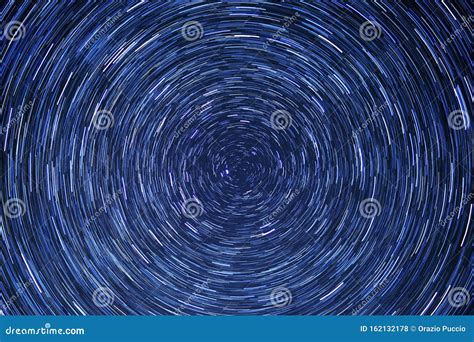 Star Trails Vision Of The Stars That Rotate In The Firmament Stock