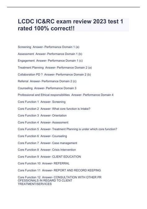 LCDC IC RC Exam Review Test Rated Correct LCDC Stuvia US
