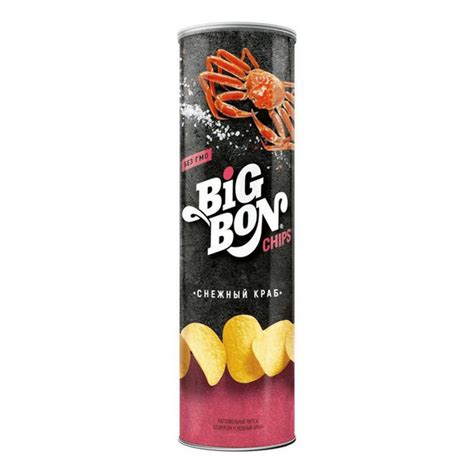 BigBon БигБон Чипсы картофельные тубус Снежный Краб 130г по 12 шт ...