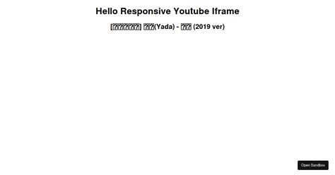 React Responsive Youtube Video Iframe Codesandbox