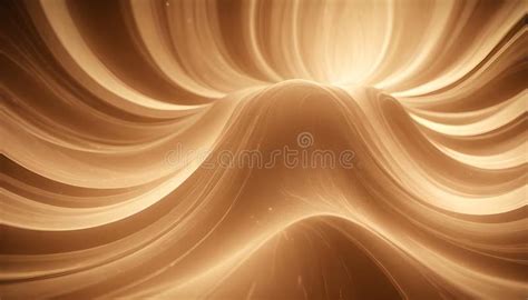 Abstract Flowing Wave Like Patterns In Shades Of Gold Creating A