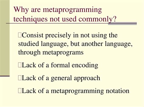 Ppt Metaprogramming And Its Relevance In Software Engineering
