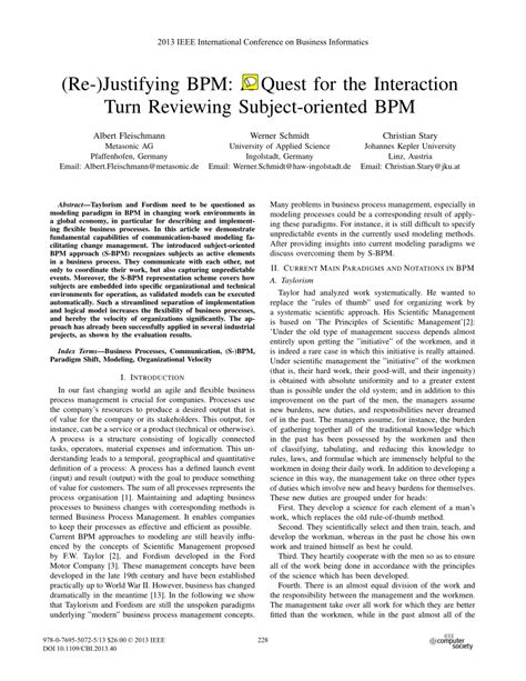 Pdf Re Justifying Bpm A Quest For The Interaction Turn Reviewing