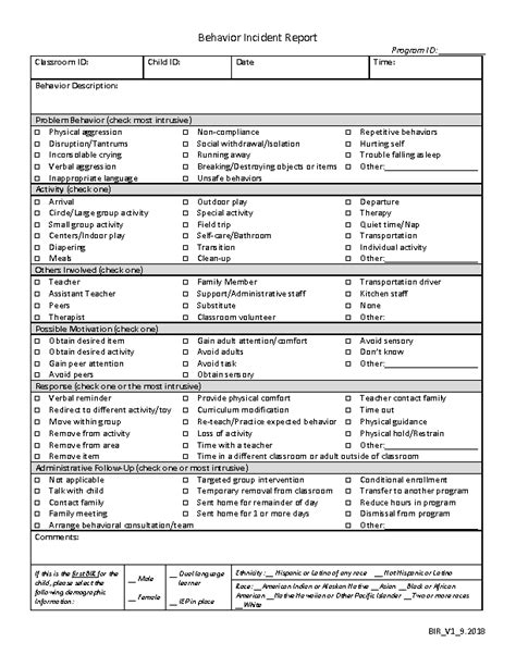 Behavior Incident Report System National Center For Pyramid Model