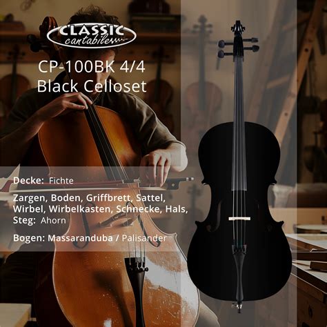 Classic Cantabile Cp 100bk 44 Cello Set Zwart