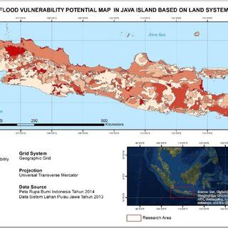 Flood Vulnerability Map Of Java Source Analysis 2016 Download Scientific Diagram