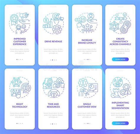 Personalized Marketing Strategy Blue Gradient Onboarding Mobile App