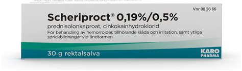 Köp Scheriproct Rektalsalva 0,19% / 0,5% 30g | Apohem