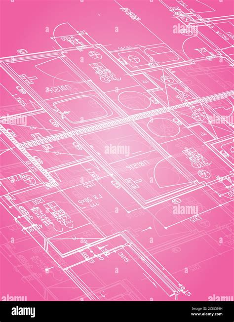Blueprint Illustration Design Over A Pink Background Stock Vector Image Art Alamy